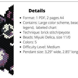 Cute Bat Brick Stitch Pattern for Beaded Earrings, Keychain or Pendant ...