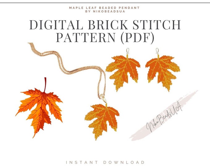 Brick Stitch Blank Pattern for Fringe Beaded Earrings, Beading Pattern ...