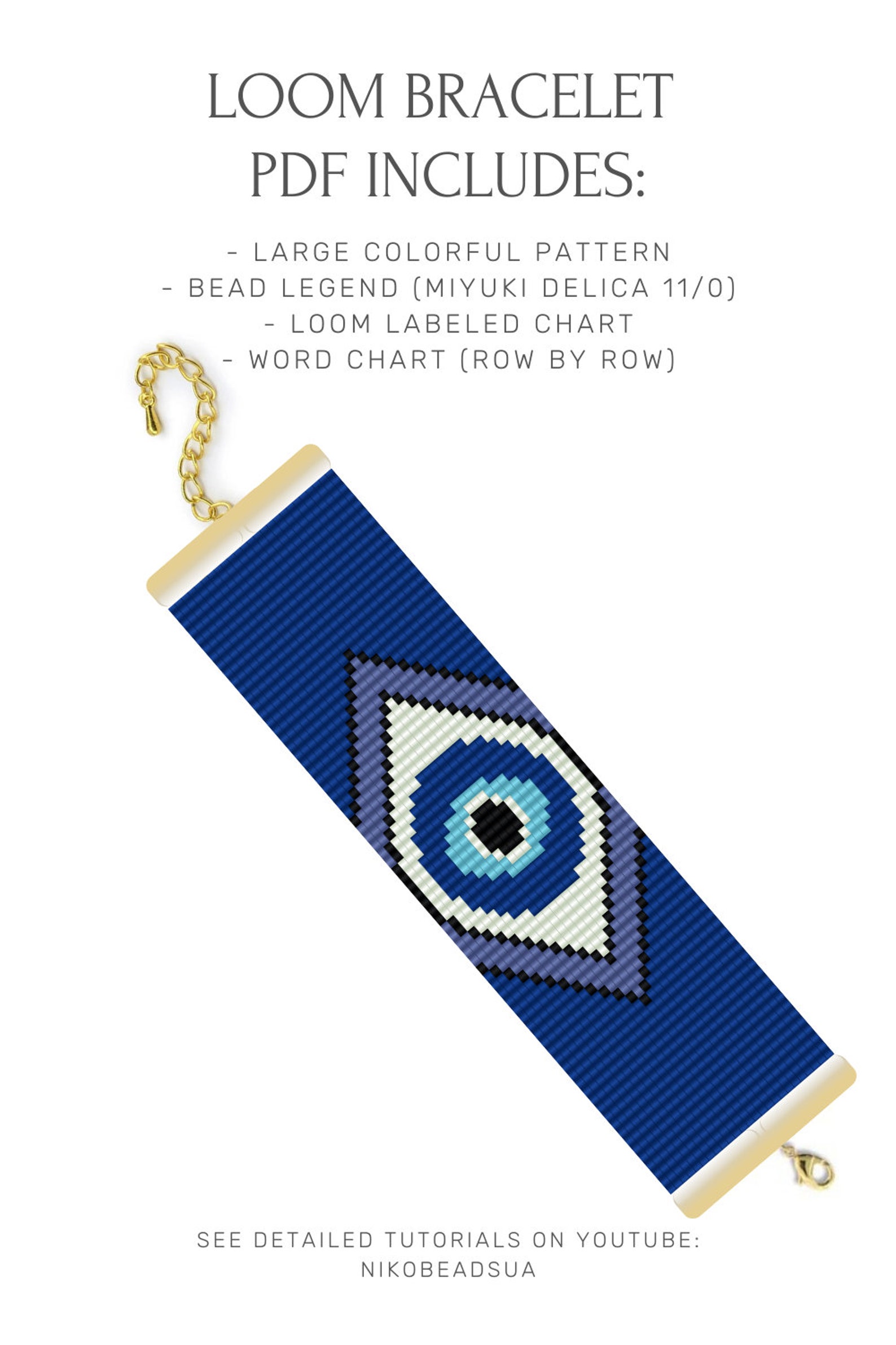 Evil Eye Loom Pattern for Beaded Bracelet Amulet Pattern DIY - Etsy