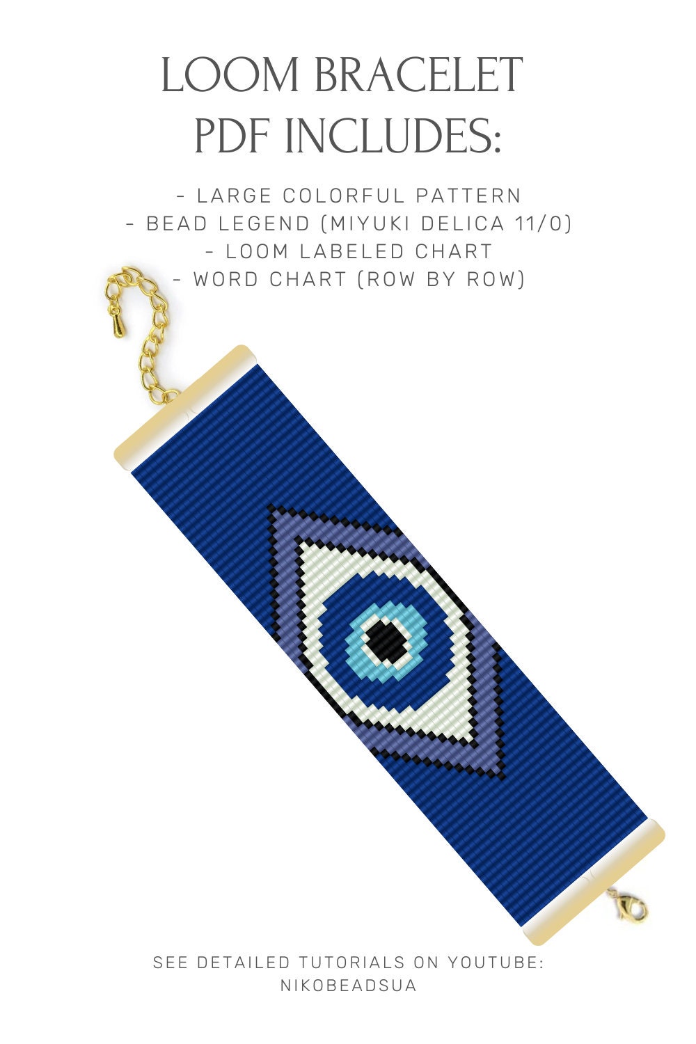 Evil Eye Loom Pattern for Beaded Bracelet Amulet Pattern DIY - Etsy