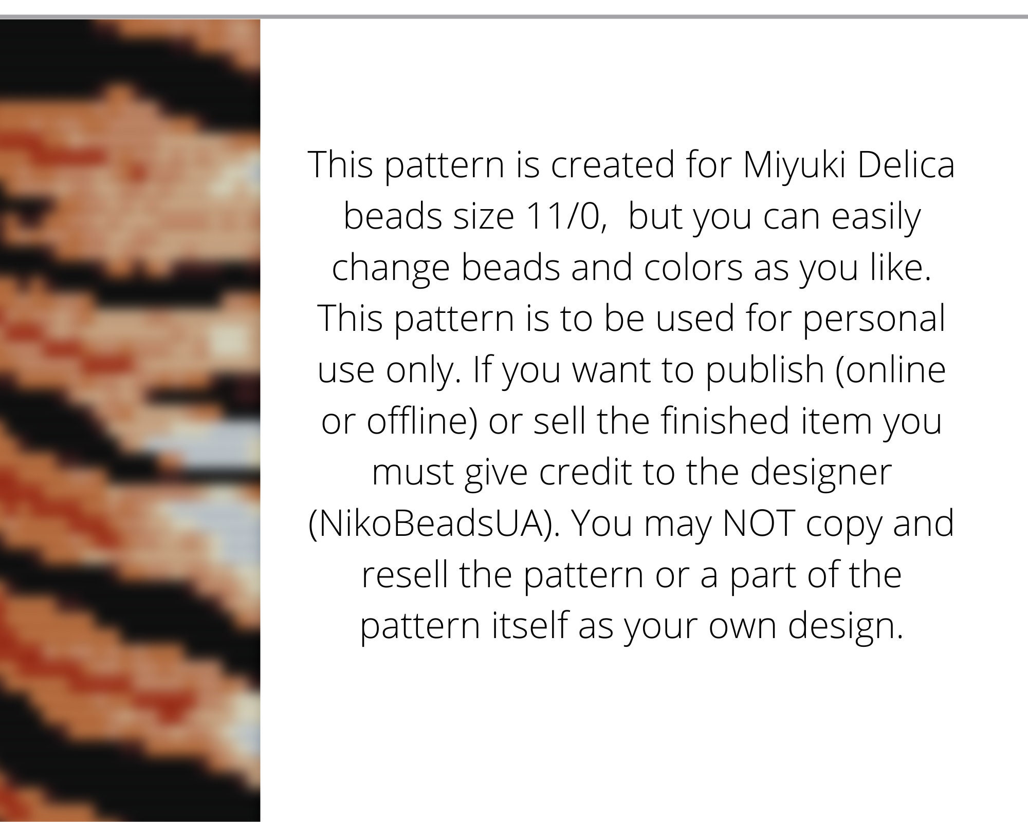 Tiger Print Loom Pattern for Beaded Bracelet Animal Pattern - Etsy