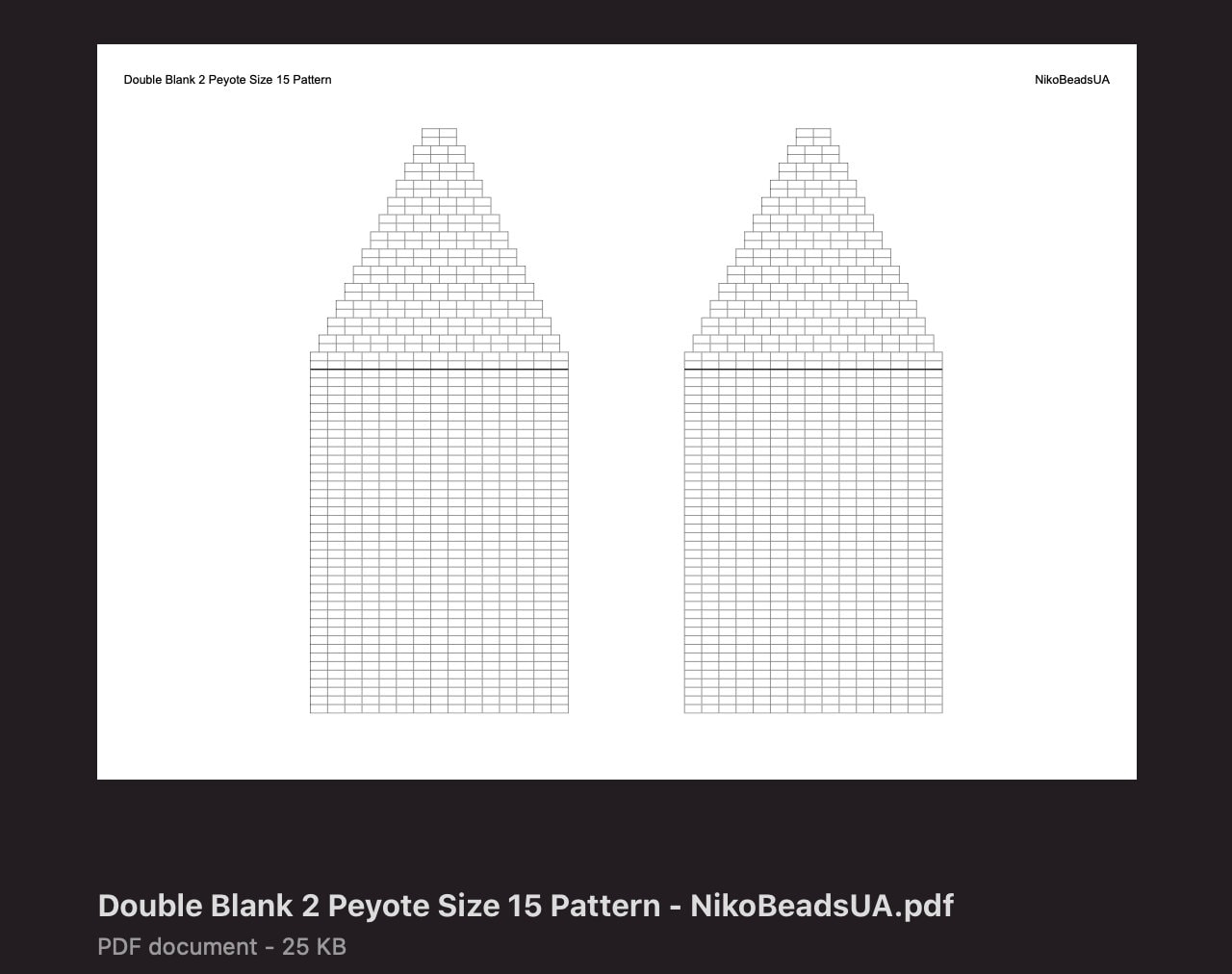 Brick Stitch Blank Pattern for Fringe Beaded Earrings, Beading Pattern ...