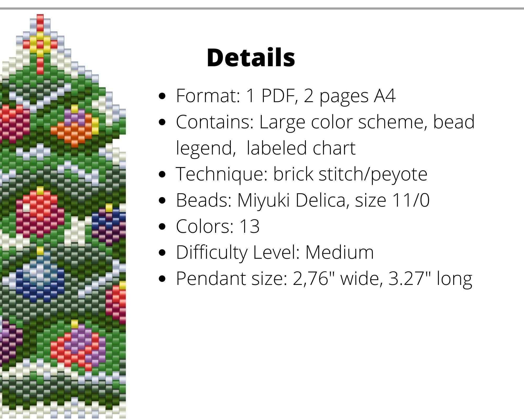 Christmas Tree Brick Stitch Pattern for Beaded Earrings, Keychain or ...