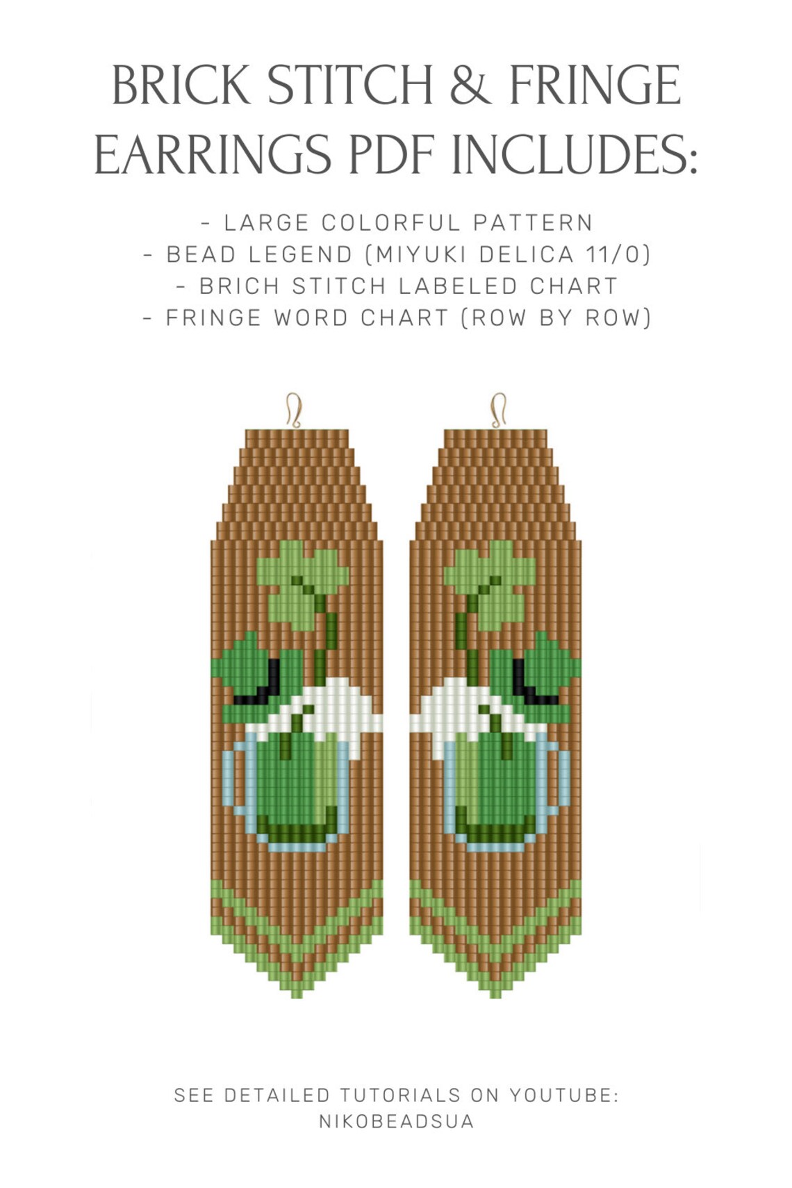 Mug of Ale Brick Stitch Pattern for Fringe Beaded Earrings St | Etsy