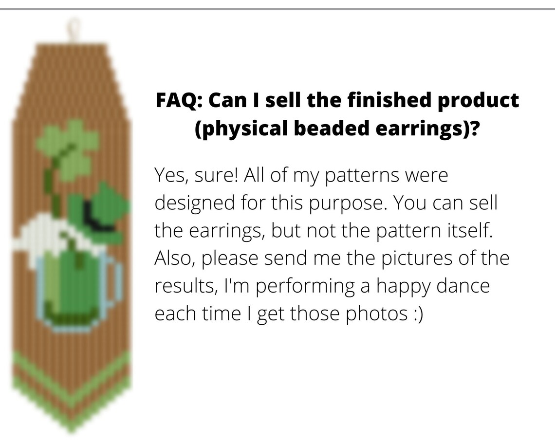 Mug of Ale Brick Stitch Pattern for Fringe Beaded Earrings St | Etsy