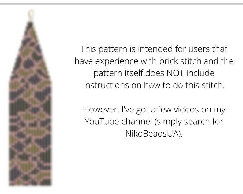 Snake Brick Stitch Pattern for Fringe Beaded Earrings Snake - Etsy