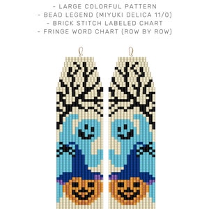Halloween Ghost Brick Stitch Pattern for Fringe Beaded | Etsy