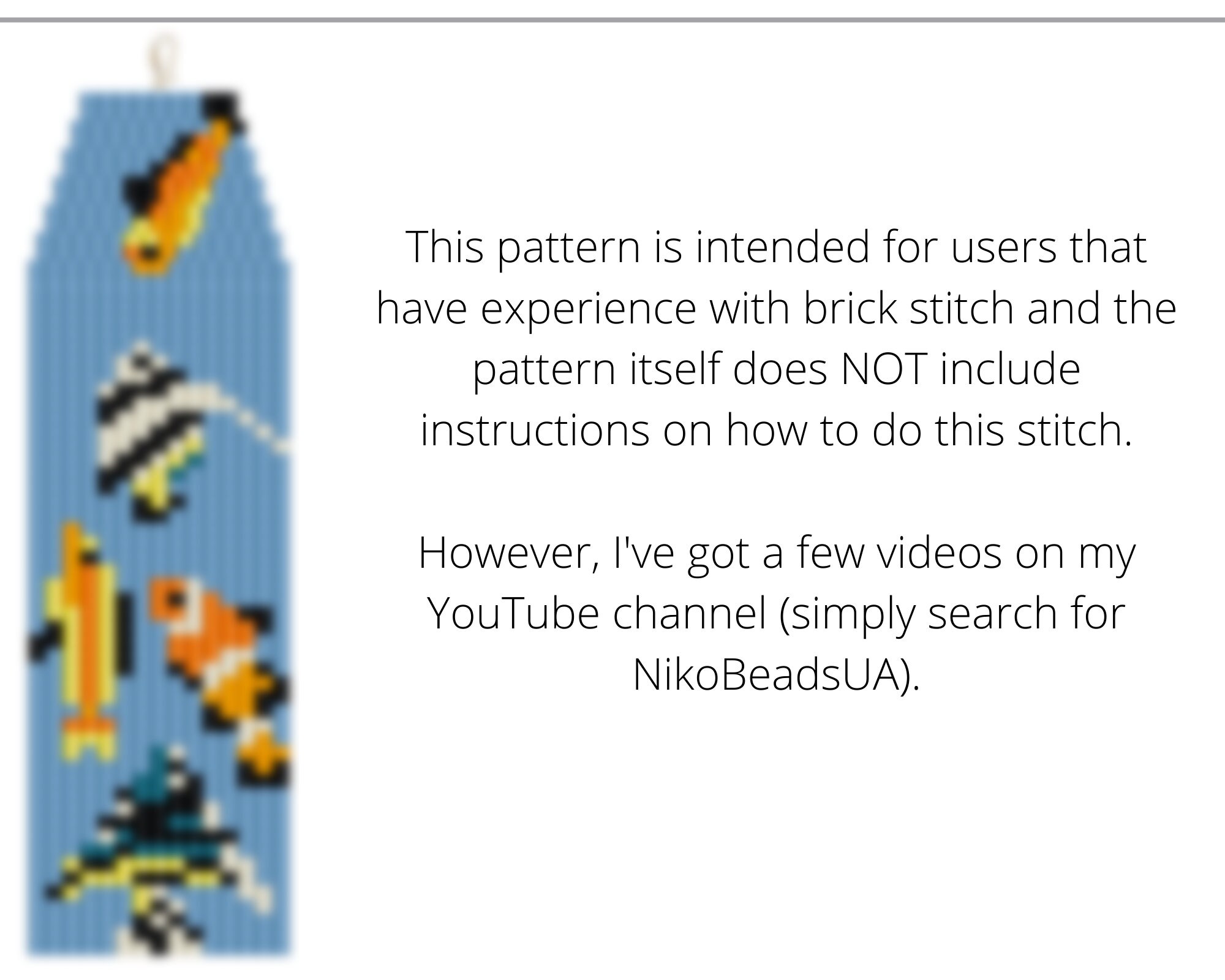 Fish Brick Stitch Pattern for Fringe Beaded Earrings Aquarium - Etsy