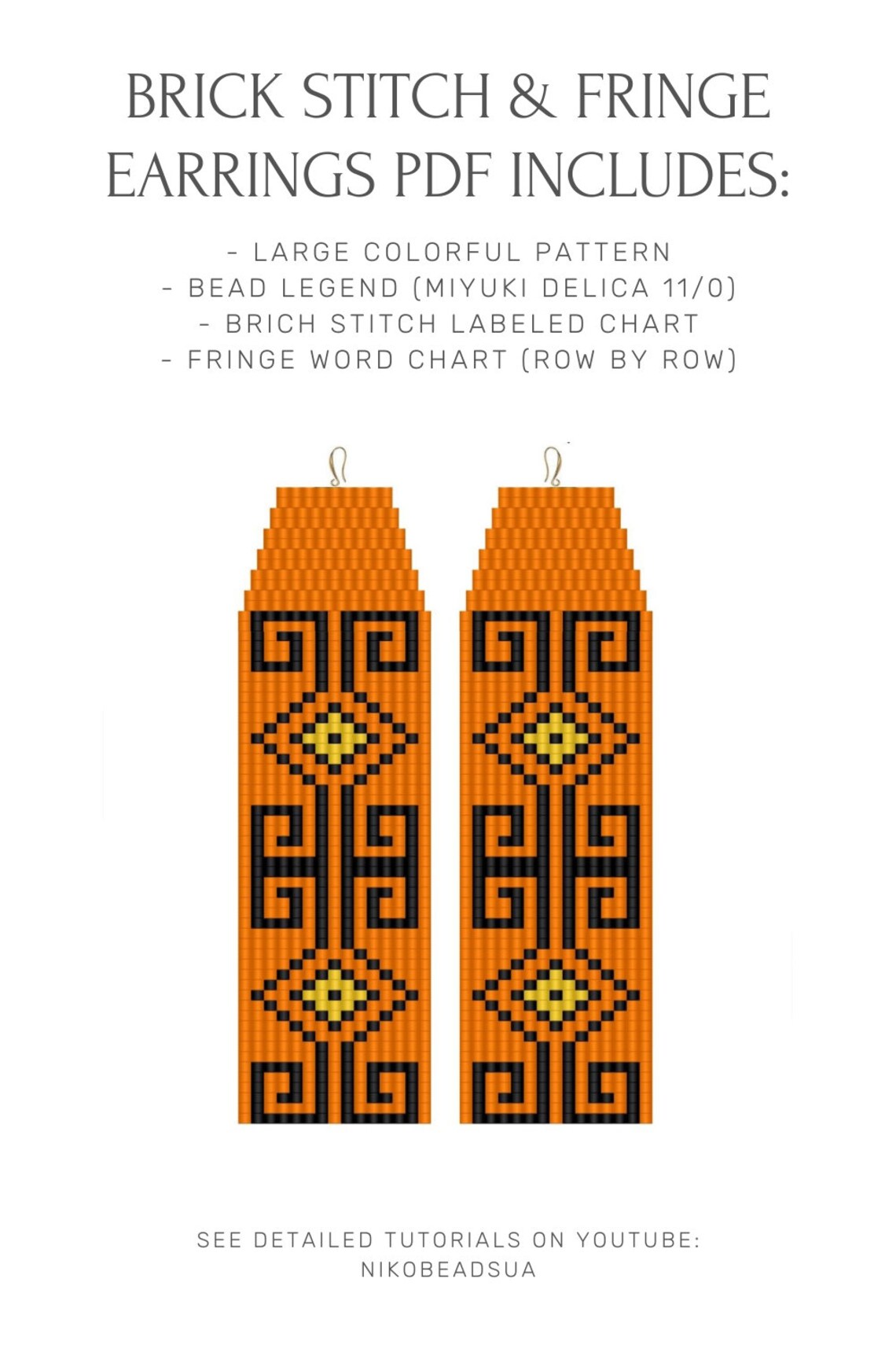 Greek Ornament Brick Stitch Pattern for Fringe Beaded - Etsy