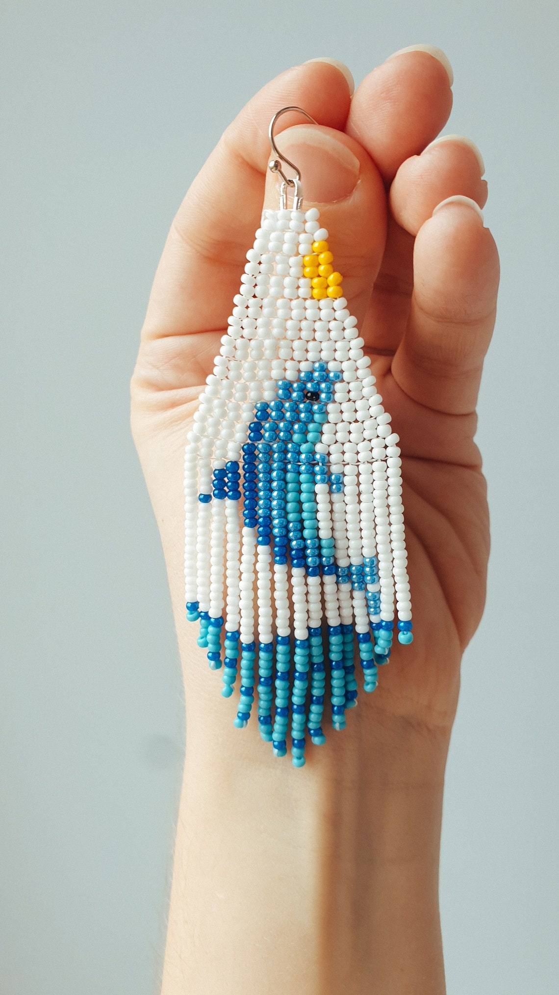 Dolphin Brick Stitch Pattern for Fringe Beaded Earrings | Etsy