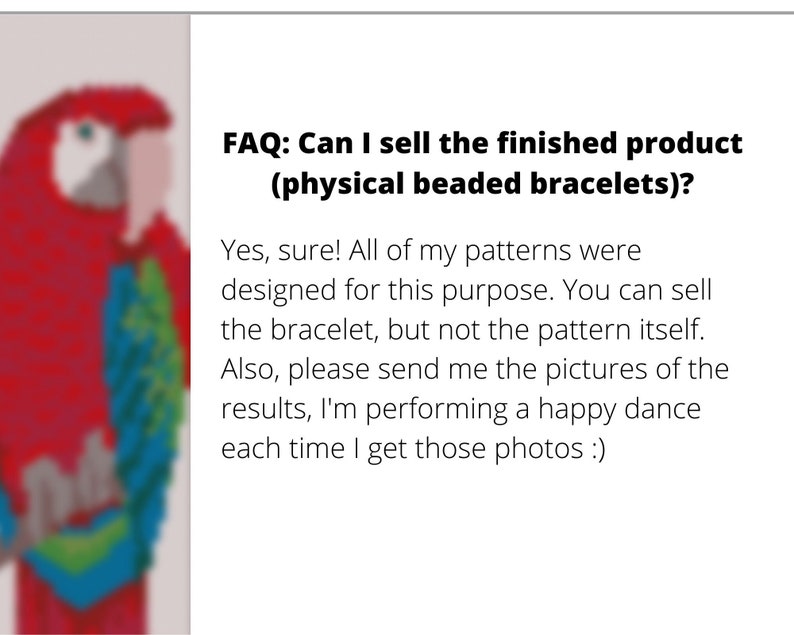 Parrot Even Peyote Pattern for Beaded Bracelet, Animal Pattern, DIY ...