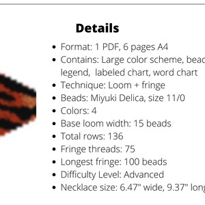 Tiger Stripe Beaded Loom Necklace Pattern With Fringe - DIY Jewelry ...