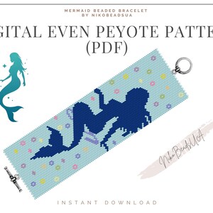 Mermaid Even Peyote Pattern for Beaded Bracelet, Magical Pattern, DIY ...