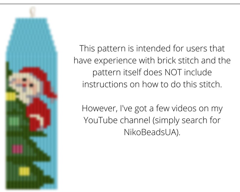 Santa and Christmas Tree Brick Stitch Pattern for Fringe Beaded ...