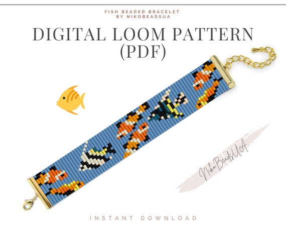 Fish Loom Pattern for Beaded Bracelet Summer Pattern DIY - Etsy