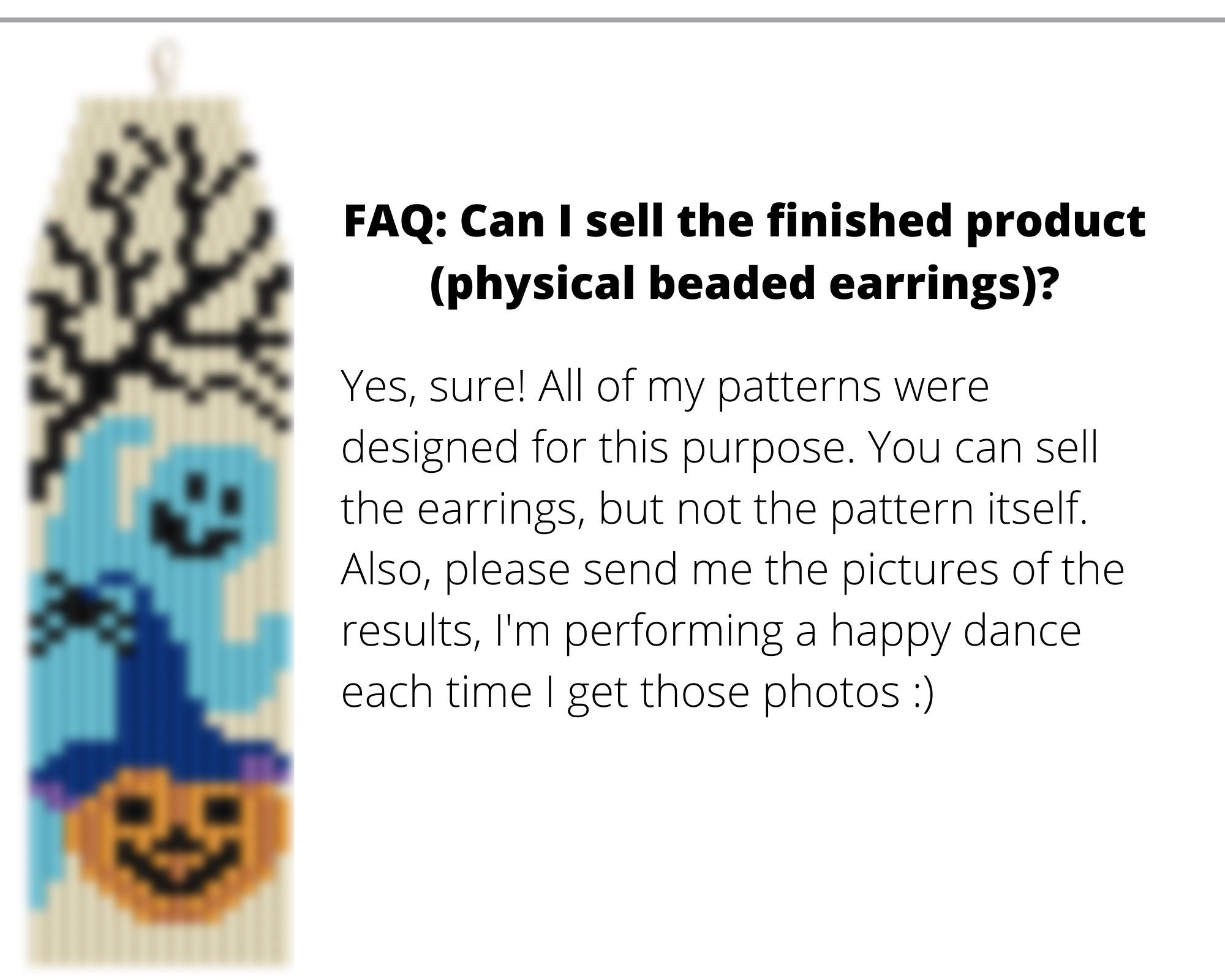 Halloween Ghost Brick Stitch Pattern for Fringe Beaded Earrings ...