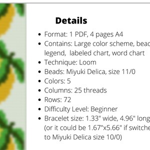 Lemon Loom Pattern for Beaded Bracelet, Fruit Pattern, DIY Beaded ...