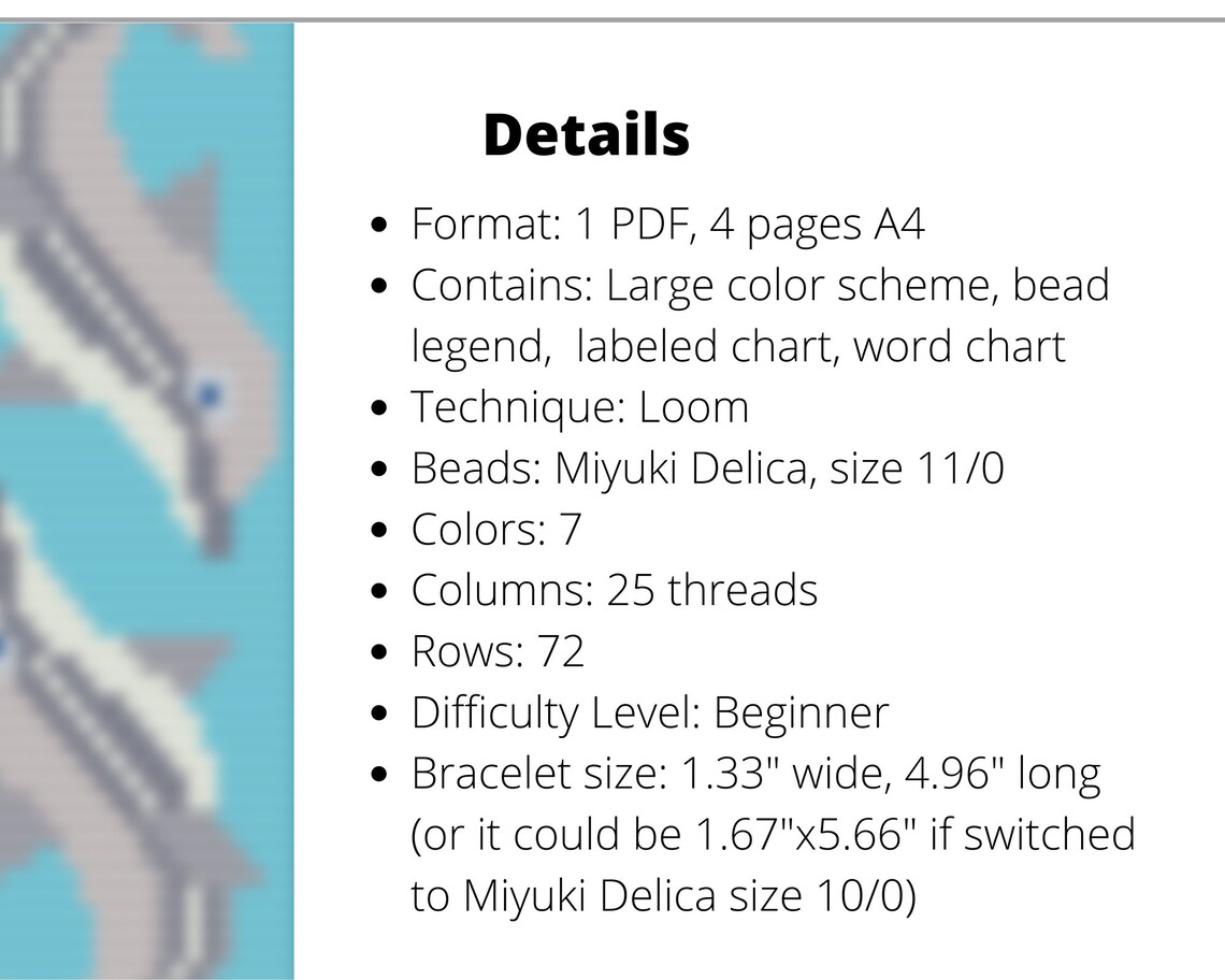 Dolphin Loom Pattern for Beaded Bracelet Animal Pattern DIY - Etsy