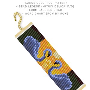 Swan Loom Pattern for Beaded Bracelet, Animal Pattern, DIY Beaded ...