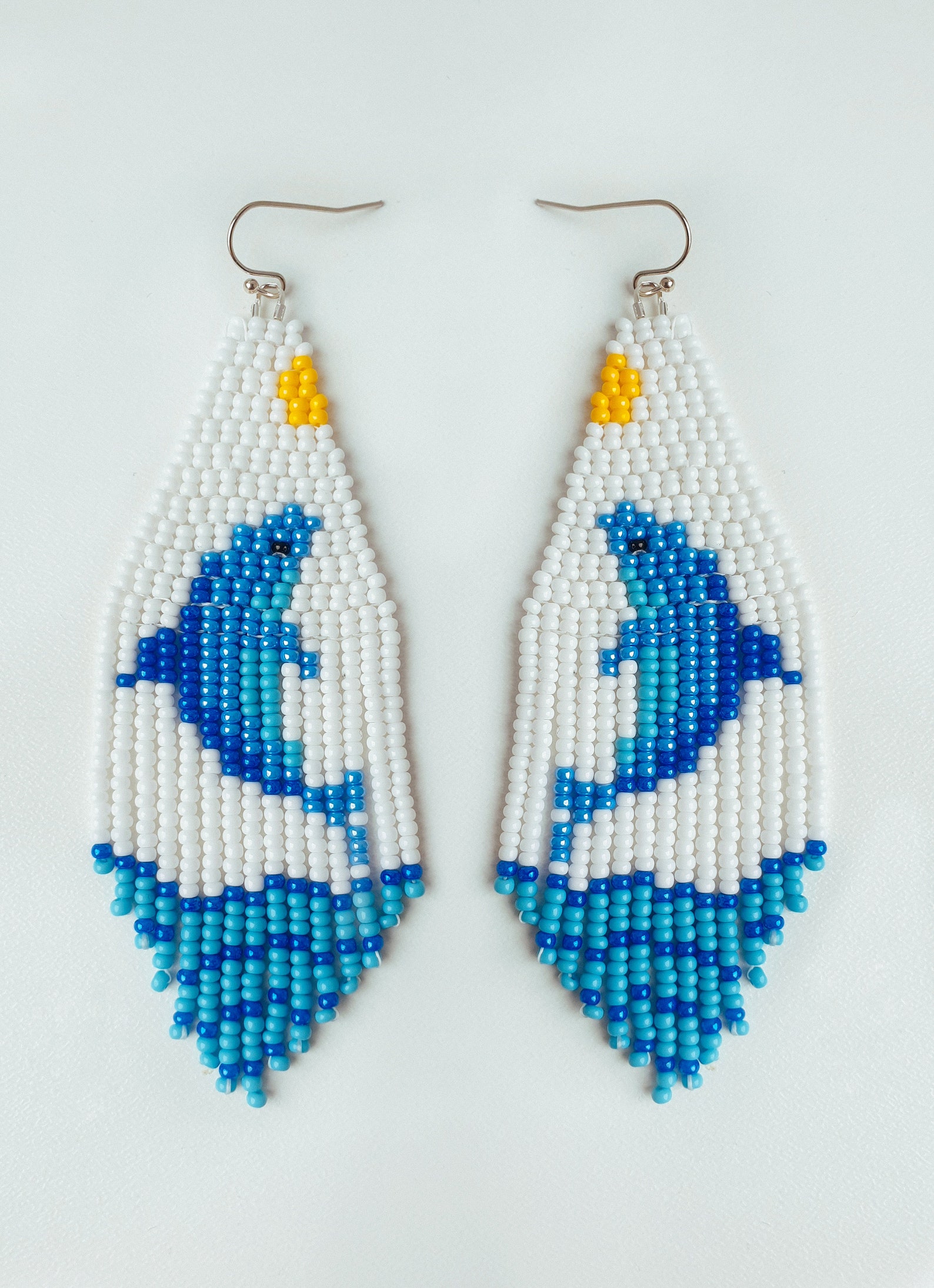 Dolphin Brick Stitch Pattern for Fringe Beaded Earrings | Etsy