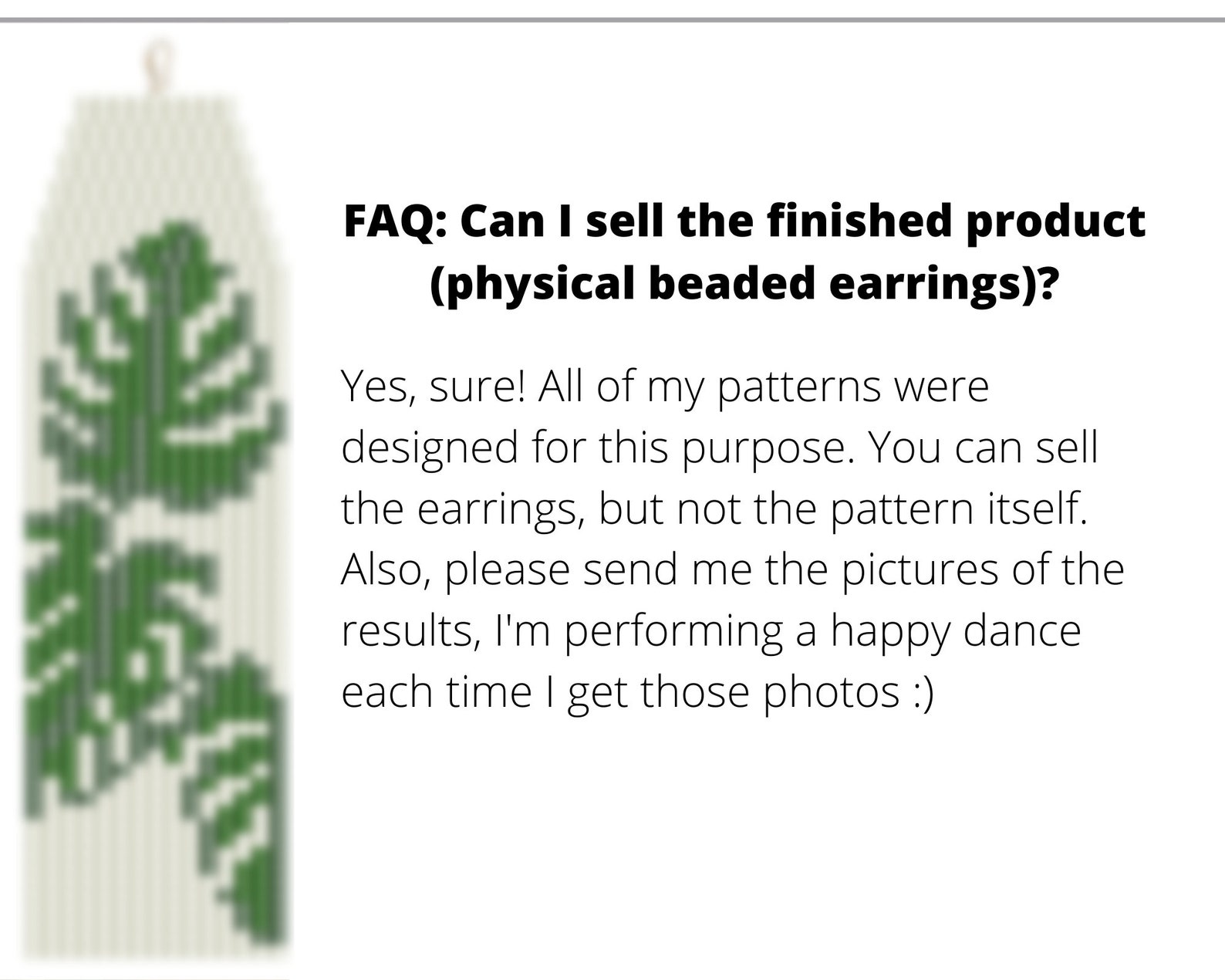 Monstera Leaf Brick Stitch Pattern for Fringe Beaded Earrings, Floral ...