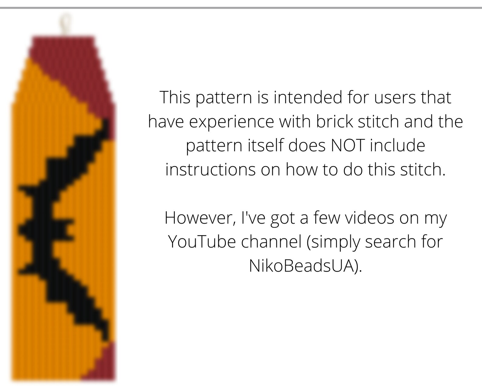 Bat Brick Stitch Pattern for Fringe Beaded Earrings, Halloween Pattern ...