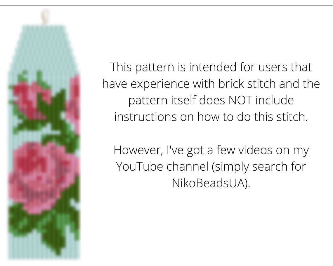 Rose Brick Stitch Pattern for Fringe Beaded Earrings Flower - Etsy