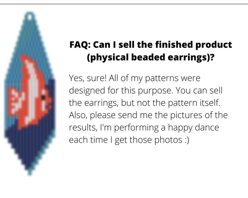 Tropical Fish Brick Stitch Pattern for Fringe Beaded Earrings - Etsy