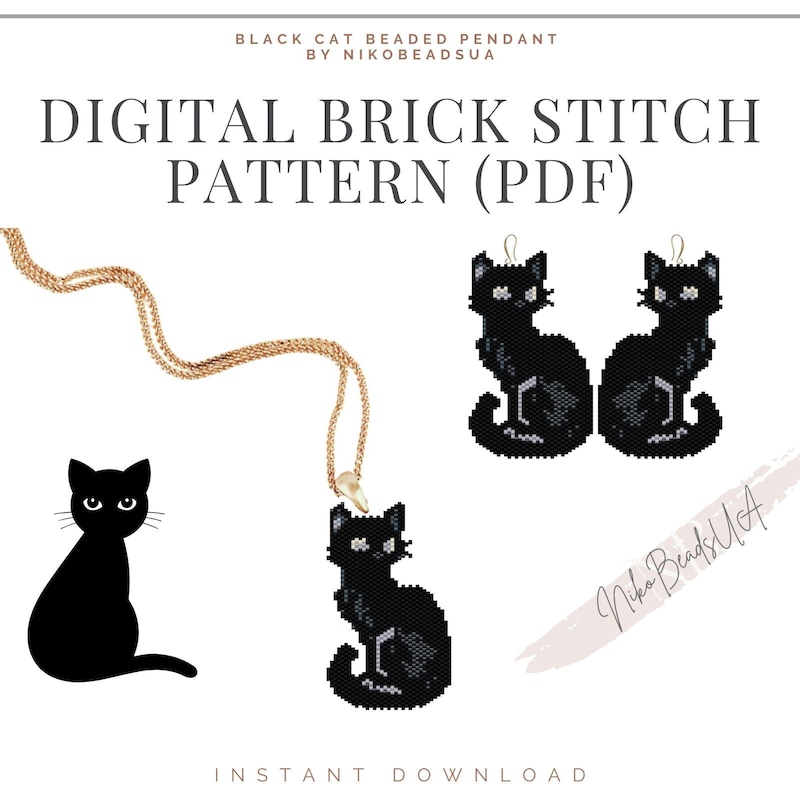 Miyuki Black Cat Pattern - Etsy