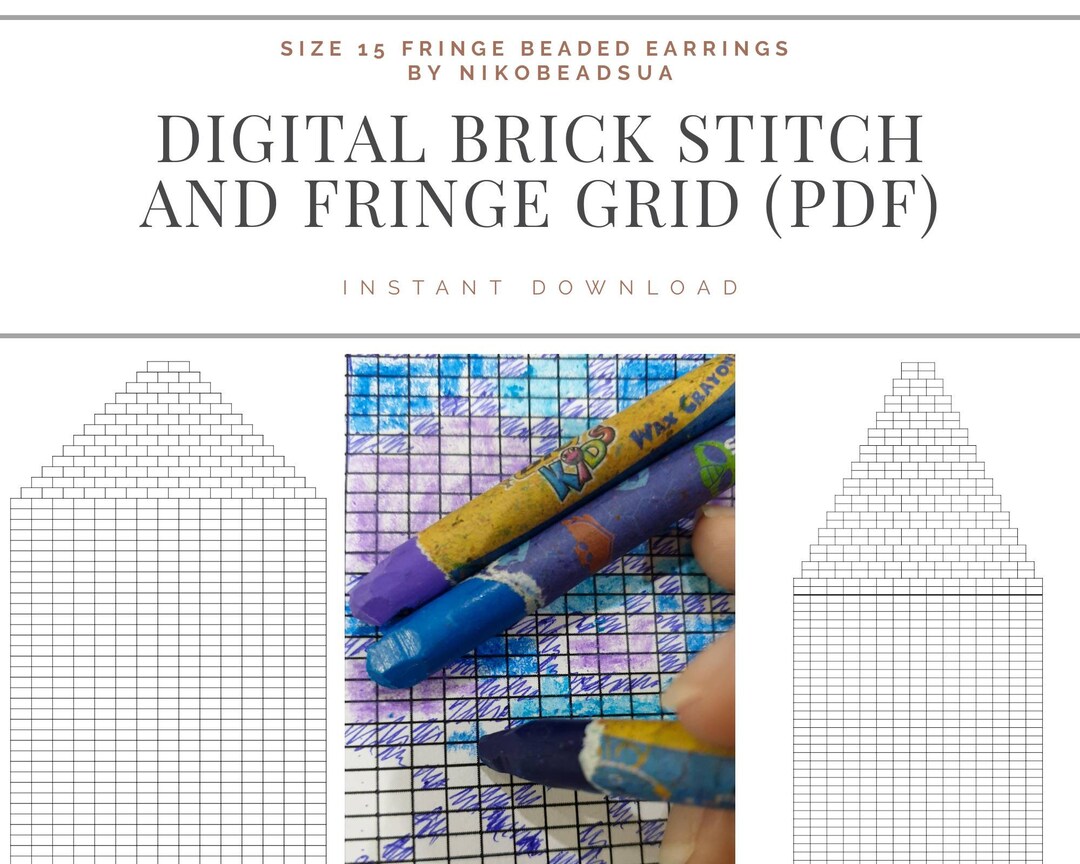Brick Stitch Blank Pattern for Fringe Beaded Earrings Beading - Etsy Canada
