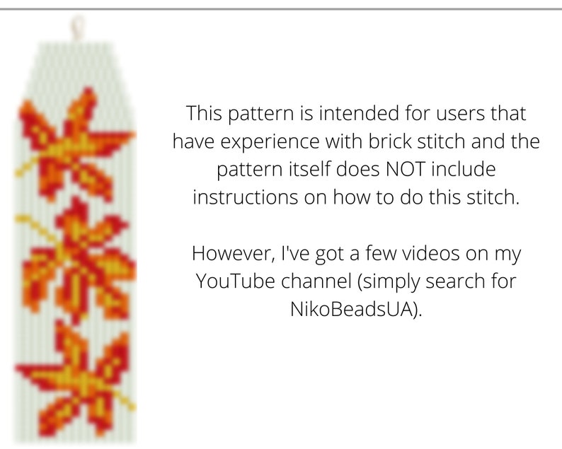 Autumn Leaves Brick Stitch Pattern for Fringe Beaded Earrings - Etsy