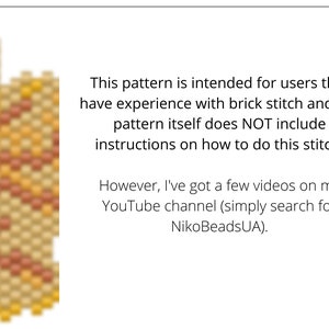 Yellow Leaf Brick Stitch Pattern for Beaded Earrings, Keychain or ...