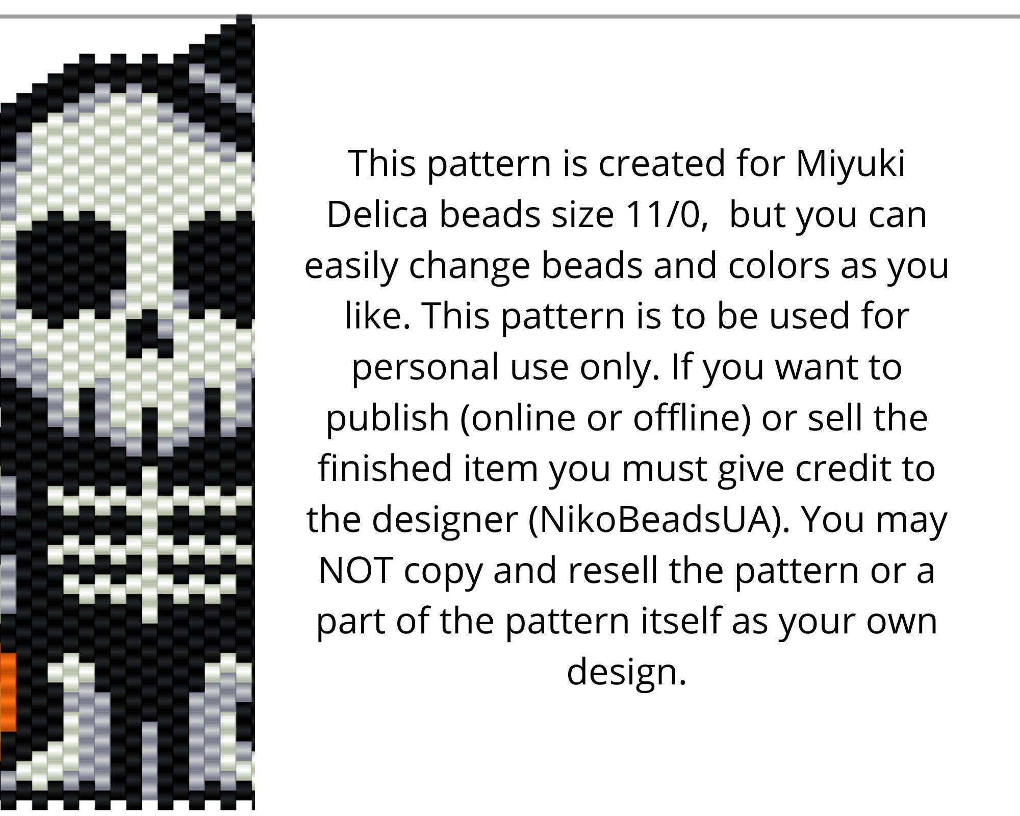 Halloween Skeleton Brick Stitch Pattern for Beaded Earrings, Keychain ...