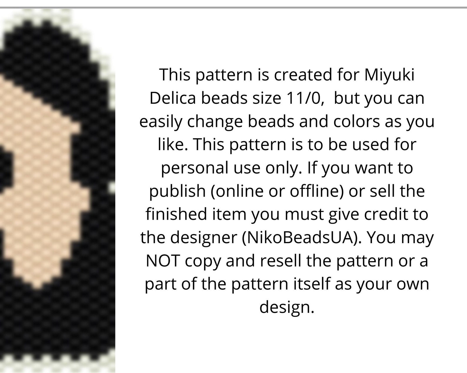 Lady in Hat Brick Stitch Pattern for Beaded Earrings, Keychain or ...