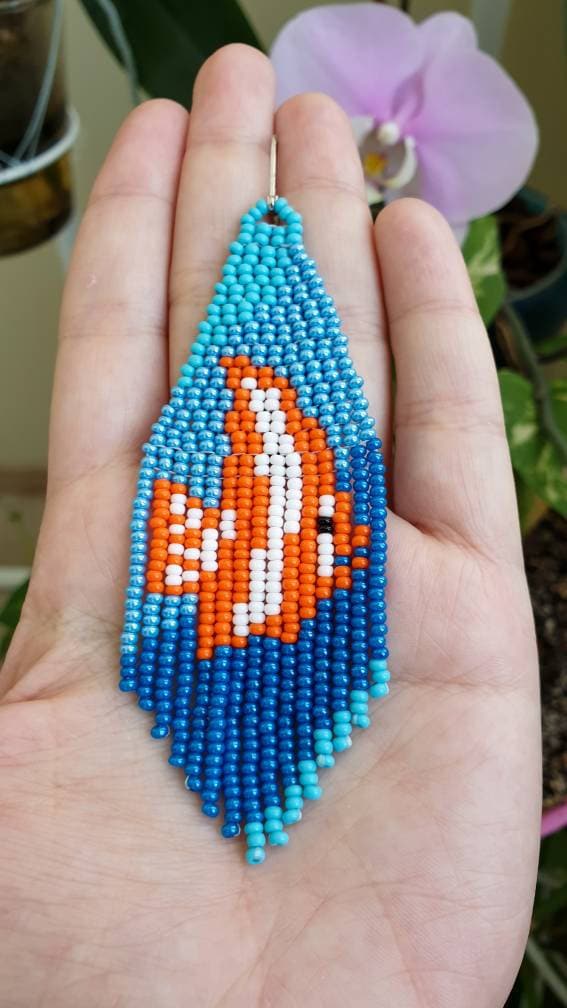 Tropical Fish Brick Stitch Pattern for Fringe Beaded Earrings - Etsy Canada