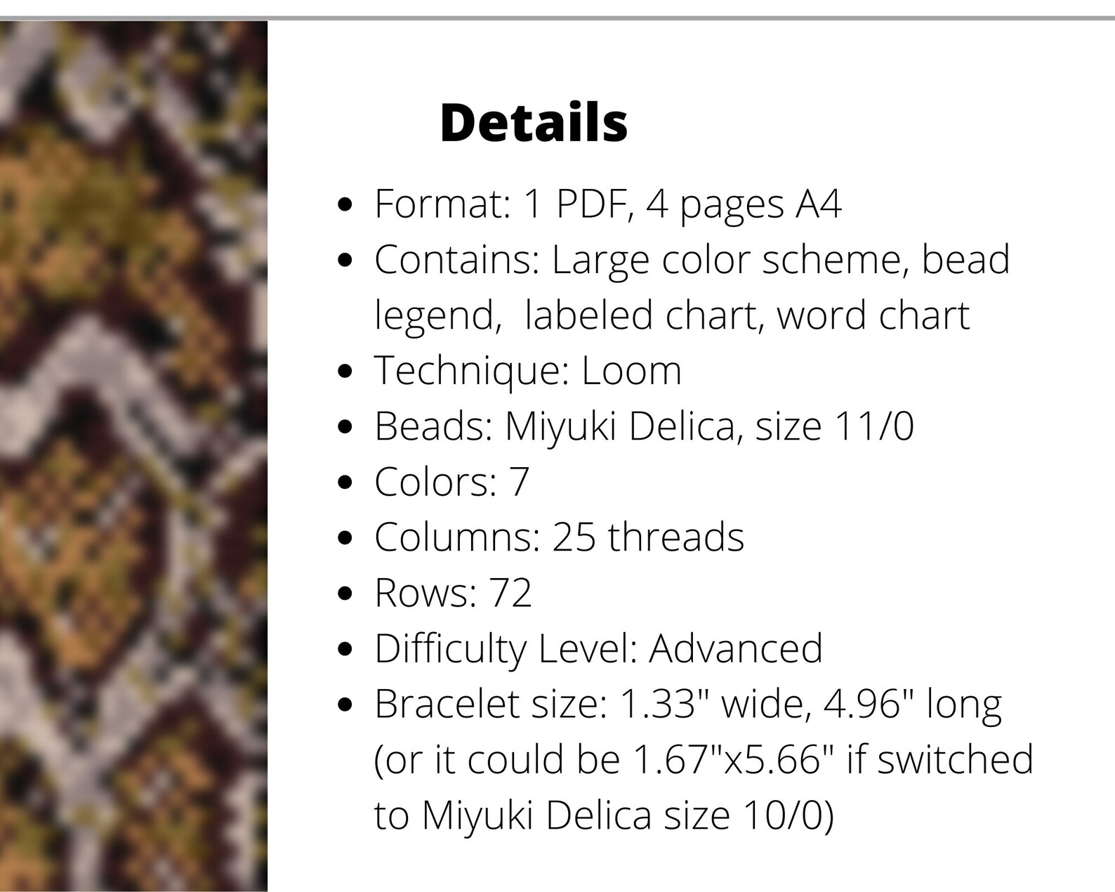 Snake Print Loom Pattern for Beaded Bracelet, Animal Pattern, DIY ...