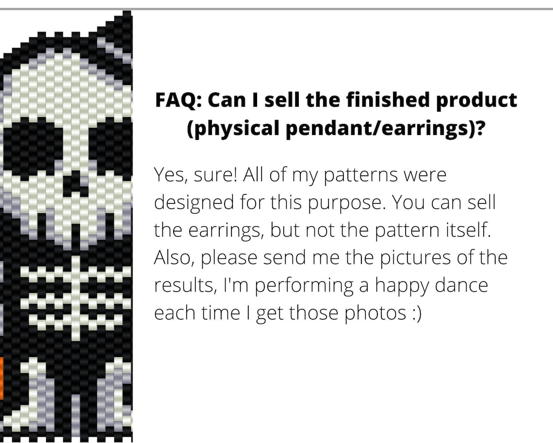 Halloween Skeleton Brick Stitch Pattern for Beaded Earrings, Keychain ...
