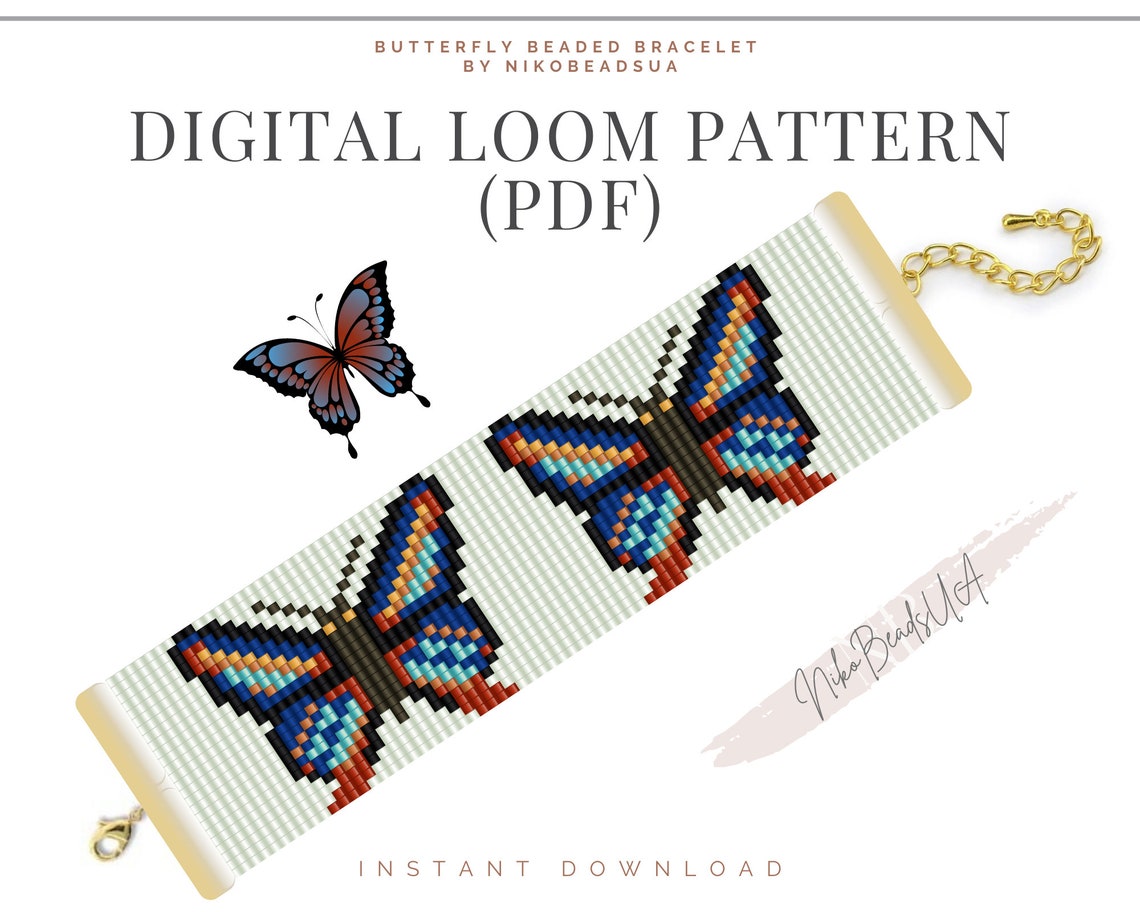 Butterfly Loom Pattern for Beaded Bracelet Butterflies - Etsy