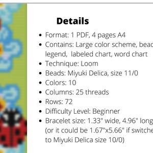 Ladybug Loom Pattern for Beaded Bracelet, Summer Pattern, DIY Beaded ...
