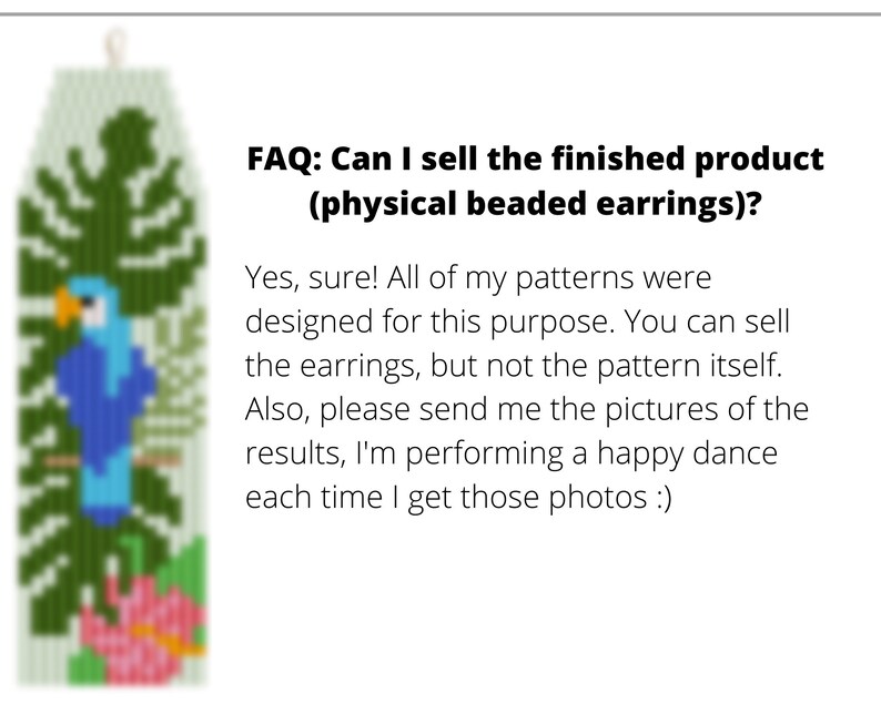 Parrot Brick Stitch Pattern for Fringe Beaded Earrings Exotic - Etsy