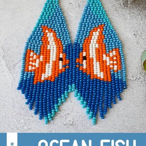 Tropical Fish Brick Stitch Pattern for Fringe Beaded Earrings - Etsy Canada