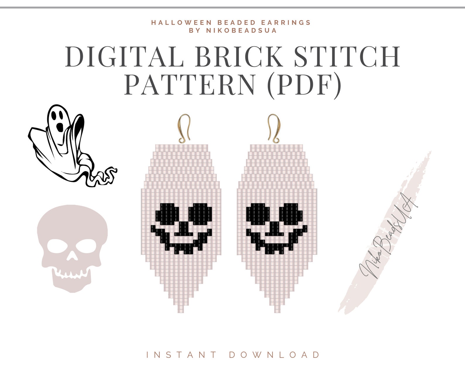Halloween Brick Stitch Pattern for Fringe Beaded Earrings - Etsy