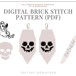 Halloween Brick Stitch Pattern for Fringe Beaded Earrings | Etsy