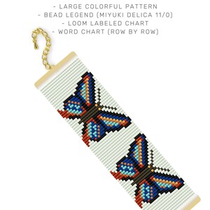 Butterfly Loom Pattern for Beaded Bracelet, Butterflies Pattern, DIY ...