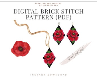 Daisy Brick Stitch Pattern for Beaded Earrings, Keychain or Pendant ...