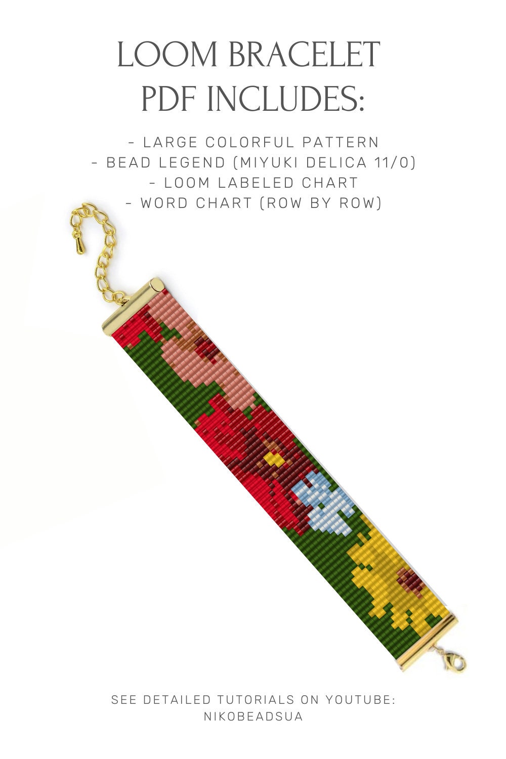 Summer Flowers Loom Pattern for Beaded Bracelet Flower - Etsy