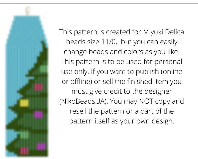 Santa and Christmas Tree Brick Stitch Pattern for Fringe Beaded ...