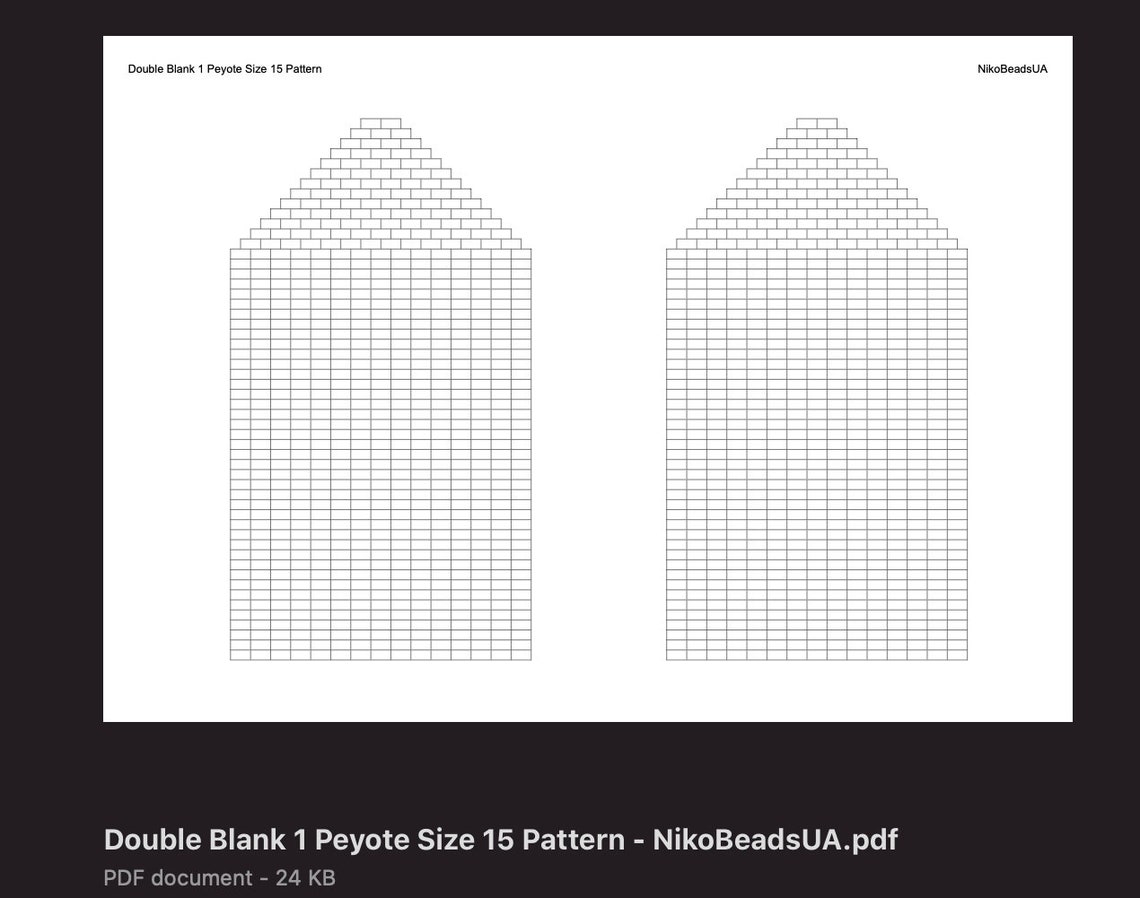 Brick Stitch Blank Pattern for Fringe Beaded Earrings, Beading Pattern ...