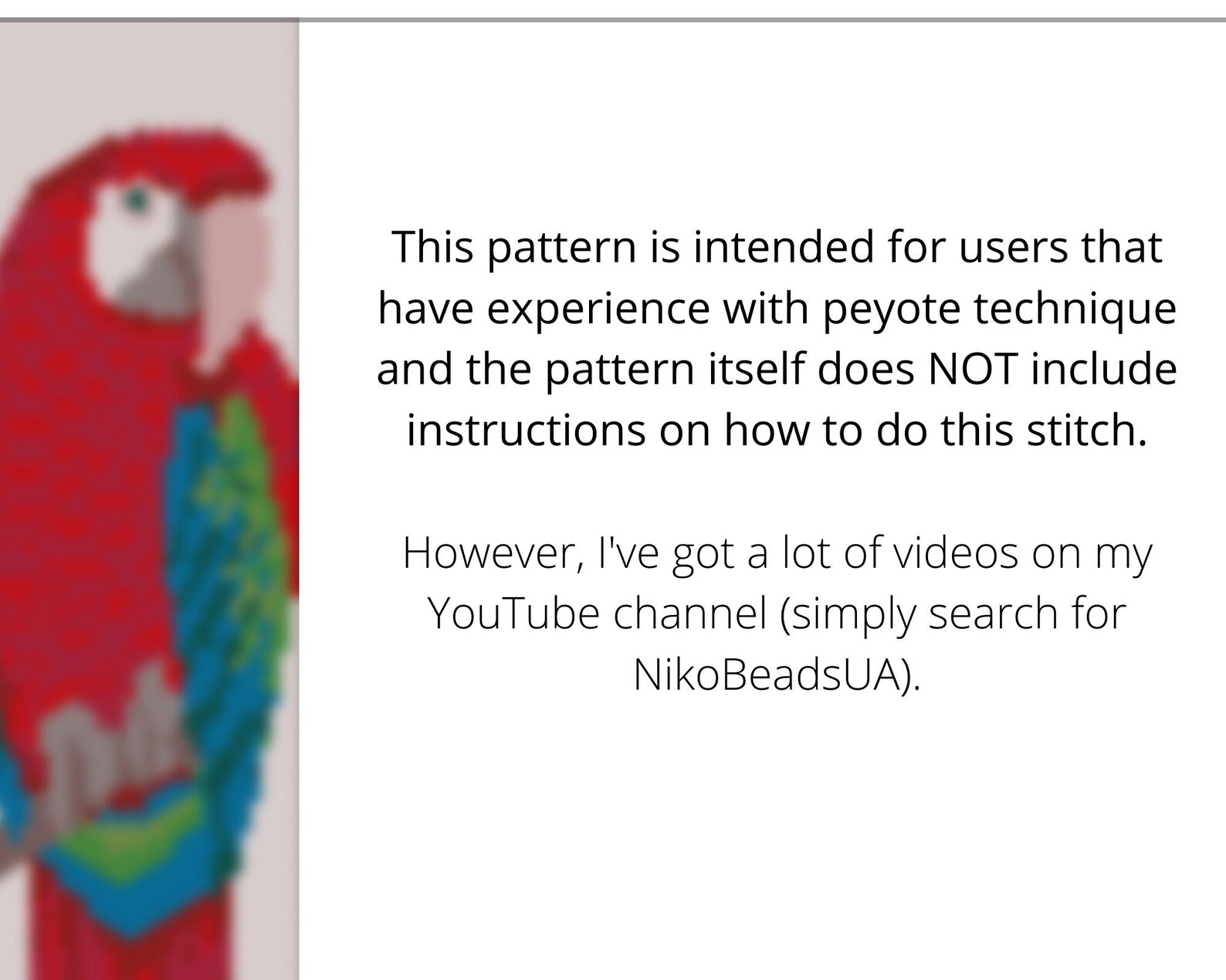 Parrot Even Peyote Pattern for Beaded Bracelet, Animal Pattern, DIY ...