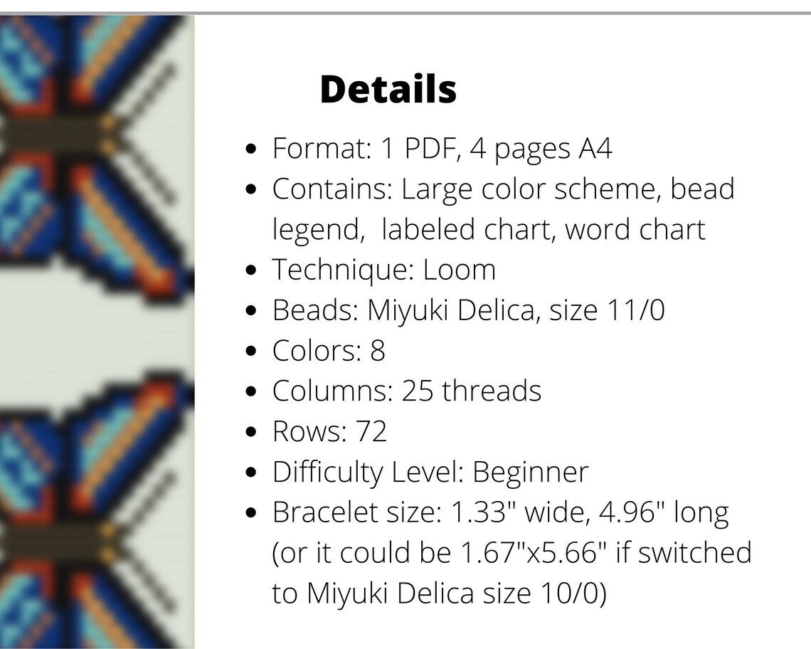 Butterfly Loom Pattern for Beaded Bracelet Butterflies - Etsy